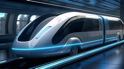 Futuristic Metro Train Concept Premium Ai Generated Image