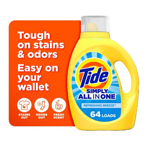 Tide Simply Liquid Laundry Detergent Refreshing Breeze 84 Fl Oz 64