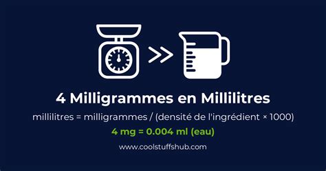Convertir 4 Milligrammes En Millilitres Conversion De 4 Mg En Ml