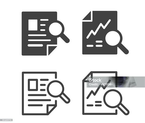Documents And Analysis Illustration Icons Stock Illustration Download