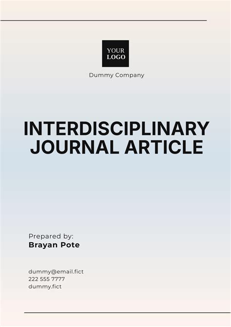 Free Journal Article Format Template To Edit Online