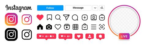 Premium Vector Instagram Icons And Symbols App Ui Interface Template