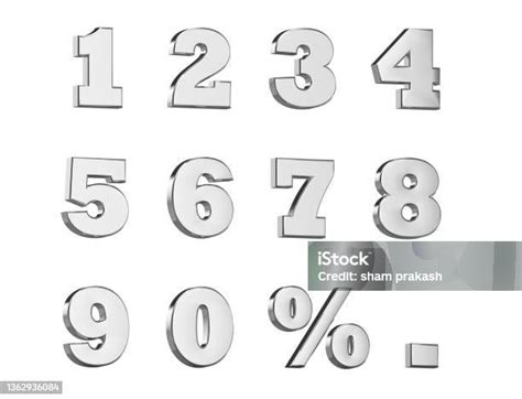 Huruf Numerik Dengan Simbol Persentase Dan Simbol Titik Foto Stok