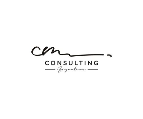 Initial Cm Signature Logo Collection Template Vector Hand Drawn