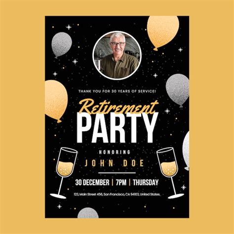 Retirement Party Flyer Template Images Free Download On Freepik