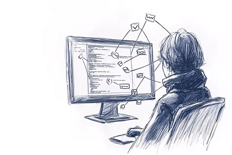 Free Download Illustration Of Person Coding With Conceptual Links