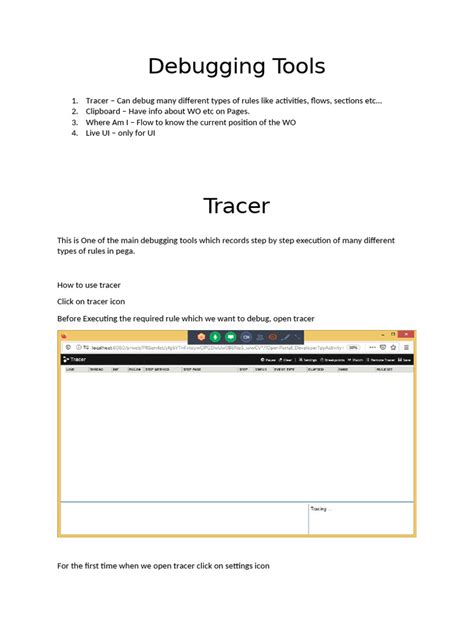 Debugging Tools And Tracer Pdf