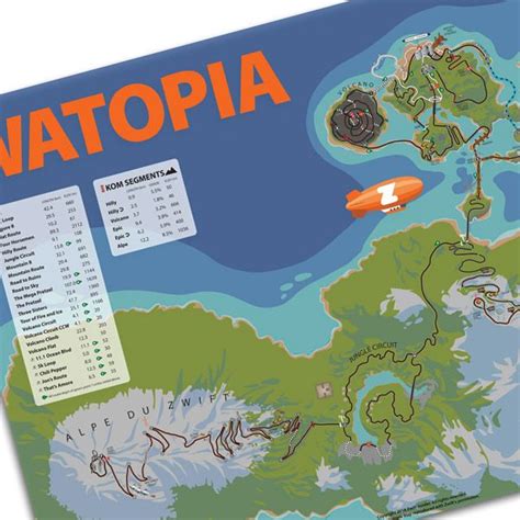 Watopia Map Poster 24x36 Map Poster Map Poster