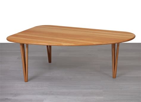 Danish Vintage Solid Beech Coffee Table By Skovby 20th Century Scandinavia