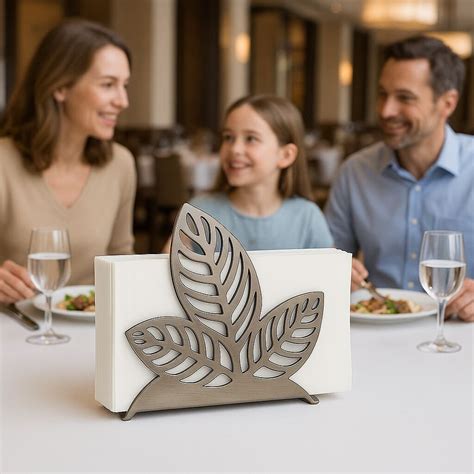 Polished Leaf Shape Stainless Steel Napkin Holder Color Silver At Rs