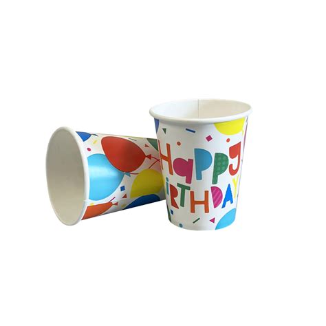 Birthday Colorful Balloon 9oz Cups 8 Cups Pack Party Direct