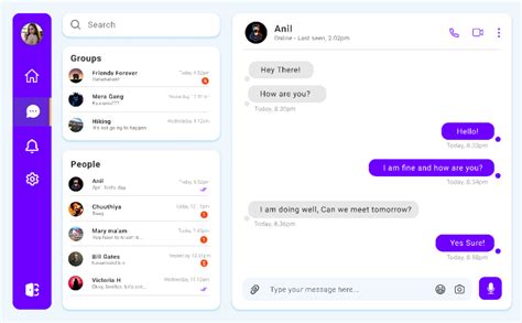 Direct Messaging App Figma