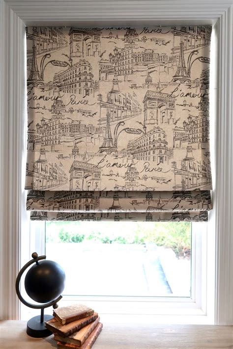 Paris Series Roman Shades Abstract Window Blinds French Style