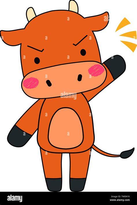 This Is A Full Length Illustration Of The Cute Beef Cow Character Stock