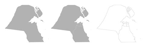 Conjunto De Mapas De Kuweit Con Mapas Principales Y Mapas Regionales