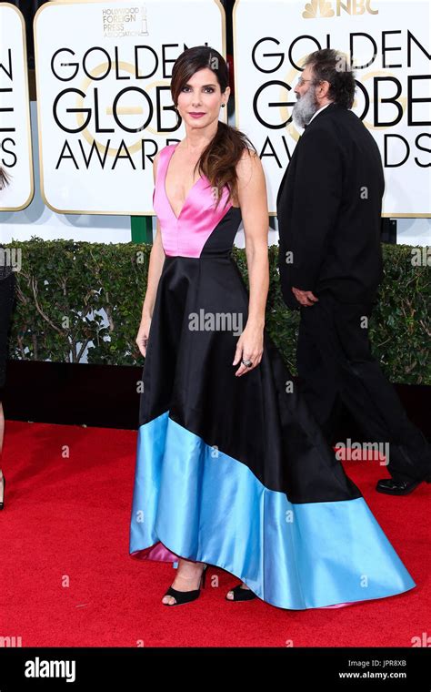Sandra Bullock Arrives At The 71st Annual Golden Globe Awards Held At