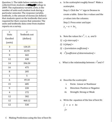 solved question 1 the table below contains data a is the