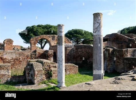 The Archaeological Site Of Ostia Antica Which Was The Old Port Of Rome