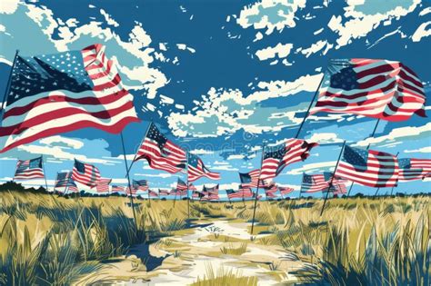 Patriotic Landscape Celebration Stock Illustration Illustration Of