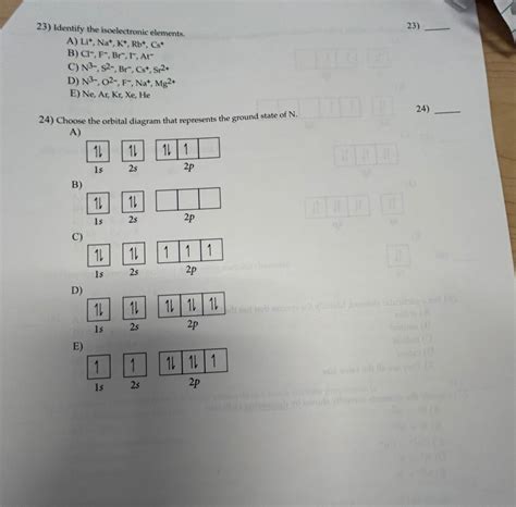 Solved The Correct Optionsidentify The Isoelectronic