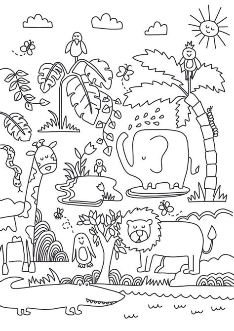 Jungle Animal Coloring Page