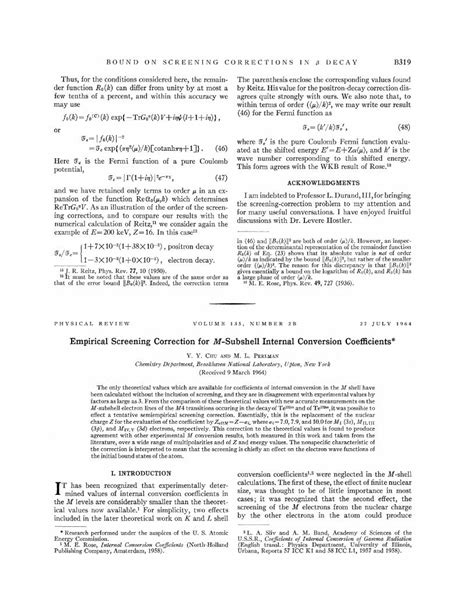 Pdf Subshell Internal Conversion Coefficients Dokumentips