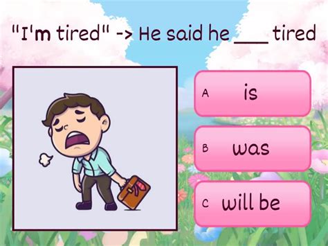 Reported Speech Backshift Of Tenses Quiz