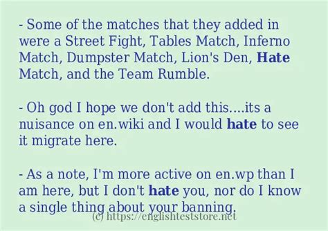 Hate Sentence Examples Englishteststore Blog