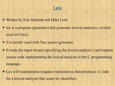 Module4 Lex And Yaccppt