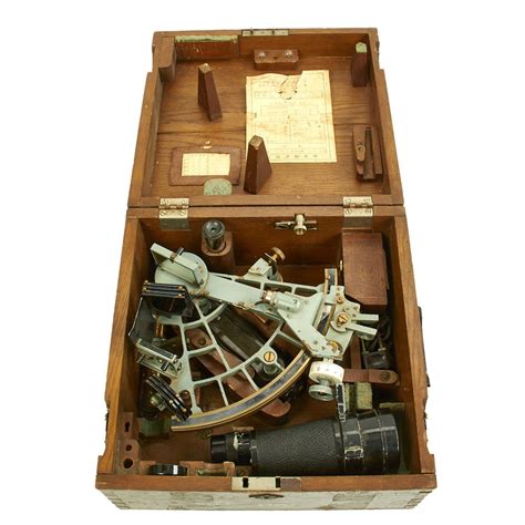 Original Wwii Imperial Japanese Navy Type 96 Naval Sextant In Wood Cas