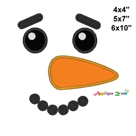 Snowman Snowman Eyes Nose Applique Embroidery Designs Christmas