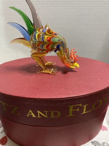 Fitz And Floyd Hand Blown Glass Menagerie Rooster In Box Beautiful