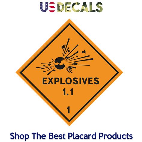 Hazard Class 1 Explosive 11 Placard Sign Us Decals