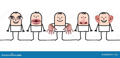 Five Senses Concept With Human Organs Cartoon Vector Cartoondealer