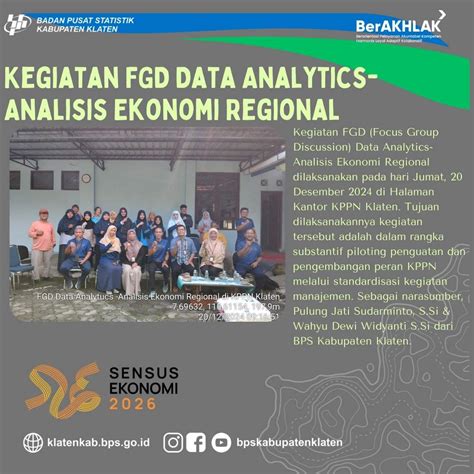 Fgd Data Analytics Activities Regional Economic Analysis News Bps