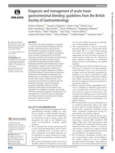 Diagnosis And Management Of Acute Lower Gastrointestinal Bleeding Docslib