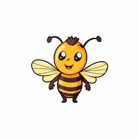 Premium Vector Cute Cartoon Bee Vector Illustration Isolated On White