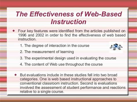 evaluating web based instruction