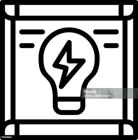 Electrical Engineering Linear Style Icon Design Stock Illustration