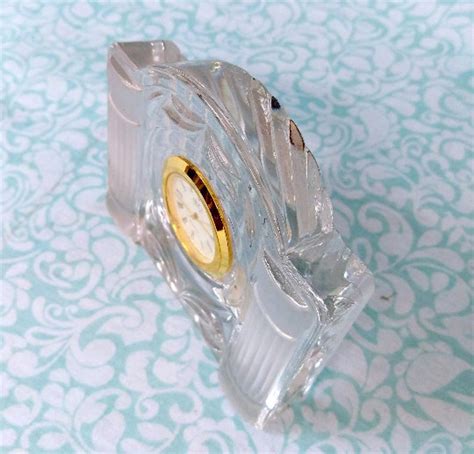 Vintage Mikasa Clock Art Deco Timepiece Crystal Table Clock Mantel