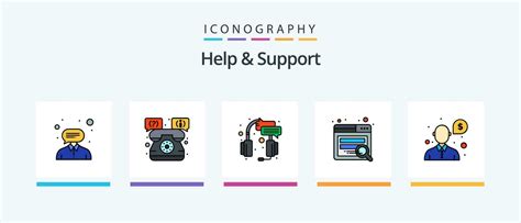 Help And Support Line Filled 5 Icon Pack Including Support Help Help