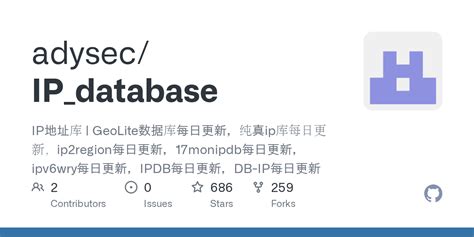 Github Adysec Ip Database Ip地址库 Geolite数据库每日更新，纯真ip库每日更新，ip2region