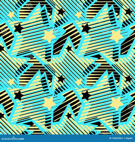 Stars Print Seamless Hand Craft Expressive Ink Pattern Stock