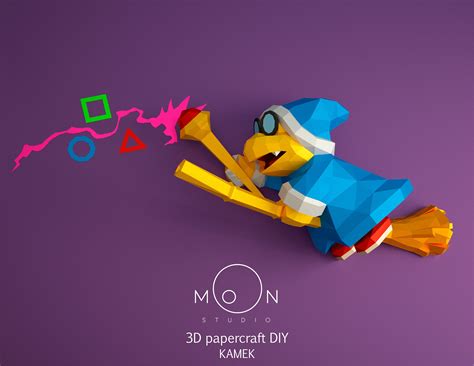 Kamek Diy Papercraft Pdf Svg Dxf Low Poly 3d Model Craft Paper M4r10 Retro Game Nes