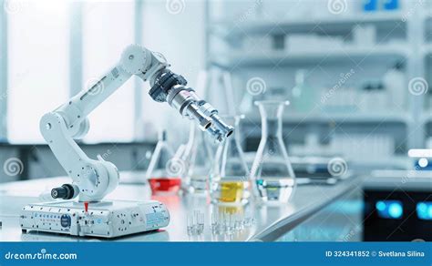 Laboratory Robotic Arm Demonstrating Precision In Intricate Scientific Experiments Advanced