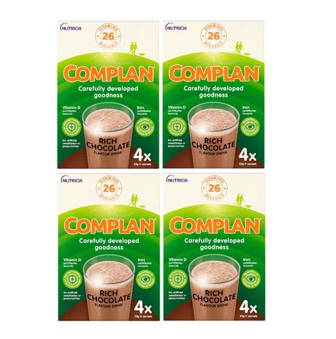 4 X Complan Protein Energy Drink Nutritious Chocolate Flavoured Sachets