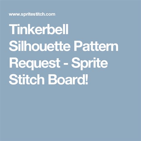 Tinkerbell Silhouette Pattern Request Sprite Stitch Board Tinkerbell Silhouette Pattern