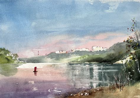 Красный бакен — Галерея акварельных рисунков