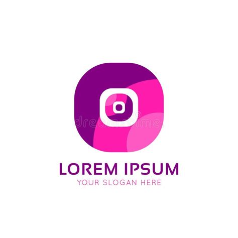 Modern Square Sign Pink Logo Icon Vector Design Stock Vector