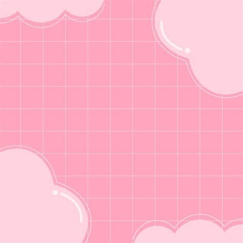 Premium Vector Cute Background Grid Clouds And Hearts Vector